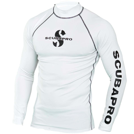 ScubaPro Ice Rash Guard Mens, Long Sleeve (UPF50)- White | Beach Cities ...
